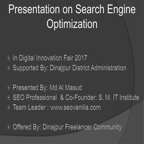 Presentation on search engine optimization | PPT