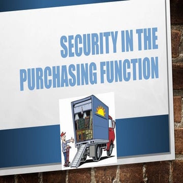 Security in the purchasing function | PPTX