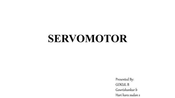 Ppt of servomotor | PPTX