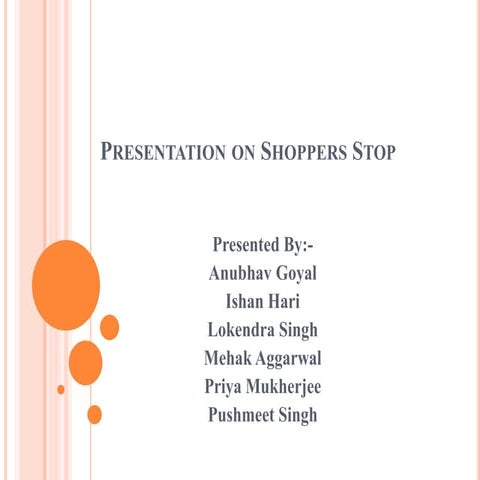 Presentation on shoppers stop | PPTX
