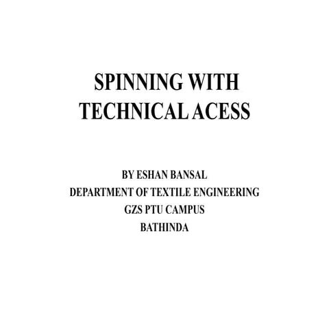 Spinning With Technical Acess | PPTX
