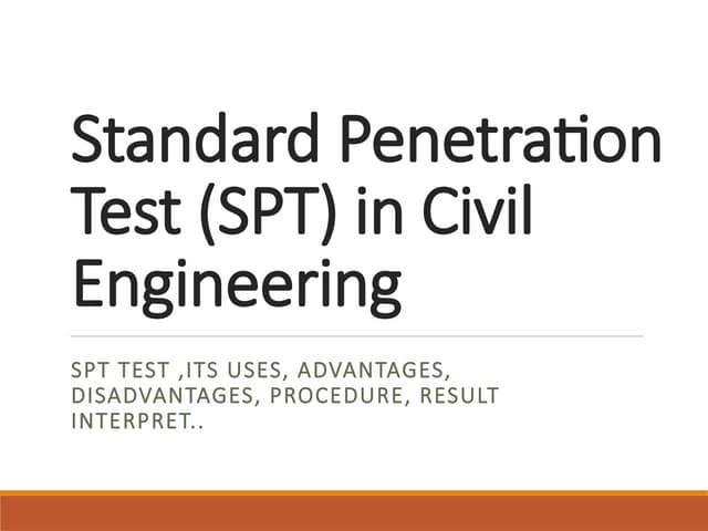 Standard Penetration Test | PPTX