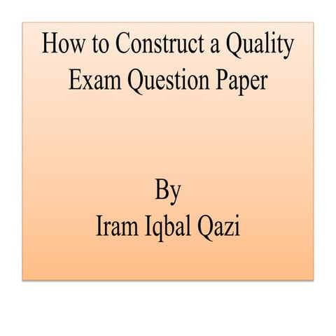 Presentation on structure of question paper | PPTX