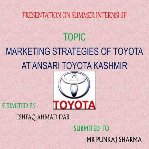 Presentation on summer internship | PPTX