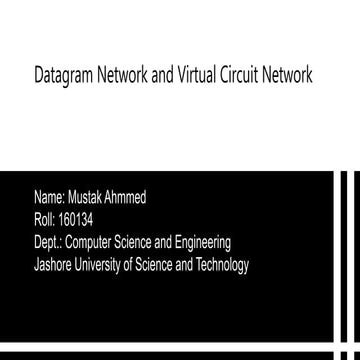 Datagram Switching and Virtual Control Switching | PPTX