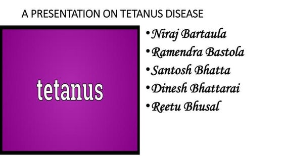 Tetanus | PPT
