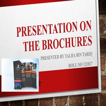 Presentation on the brochures | PPT