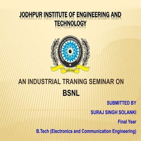 Presentation on training in bsnl by sss | PPTX