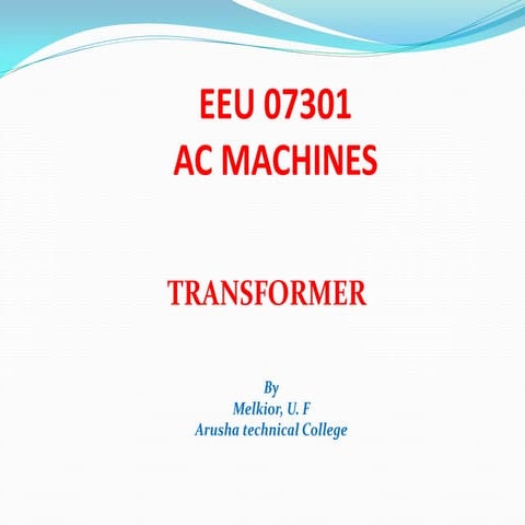 Presentation on Transformer,it's working principle | PDF