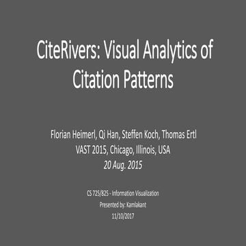 Citerivers Visual Analytics Of Citation Patterns Ppt