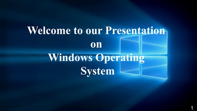 Windows operating system presentation | PPTX