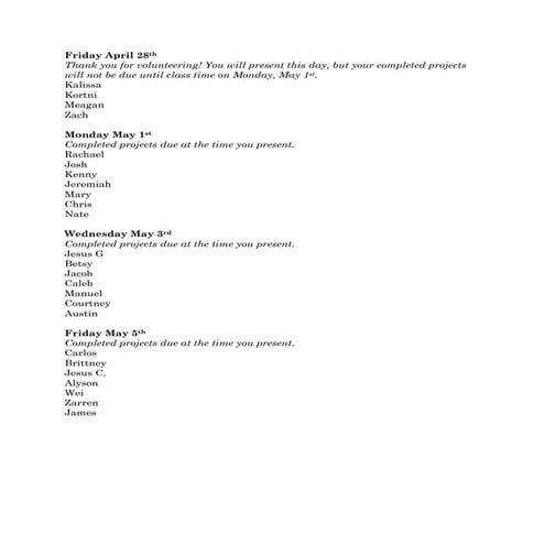 Presentation order | PDF