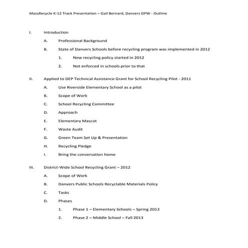 Presentation outline | PDF