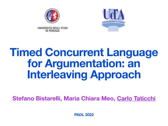 Timed Concurrent Language For Argumentation An Interleaving Approach Ppt