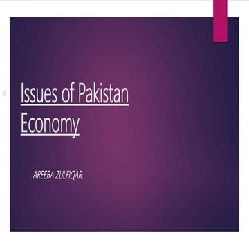 Issues Of Pakistan Economy | PPTX
