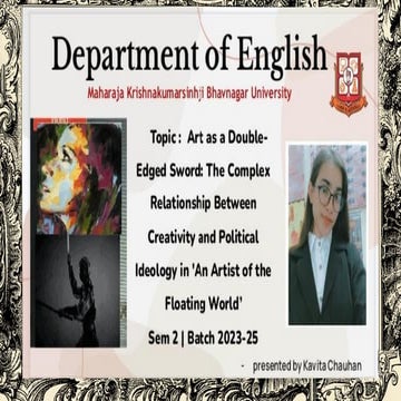 Presentation Paper-107 : The Twentieth Century Literature: From World ...