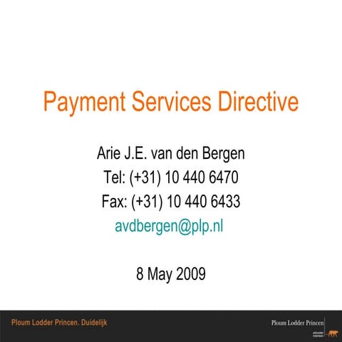 Payment Services Directive | PPT