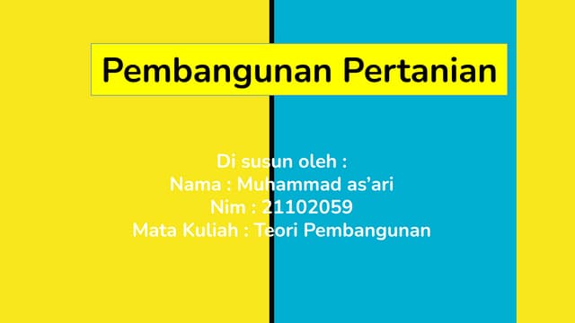 Pertanian berkelanjutan (sustainable agriculture) | PPTX