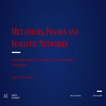 Metaphors, Frames and Semantic Networks. Approaches to the Study of Knowledge as Content in ...