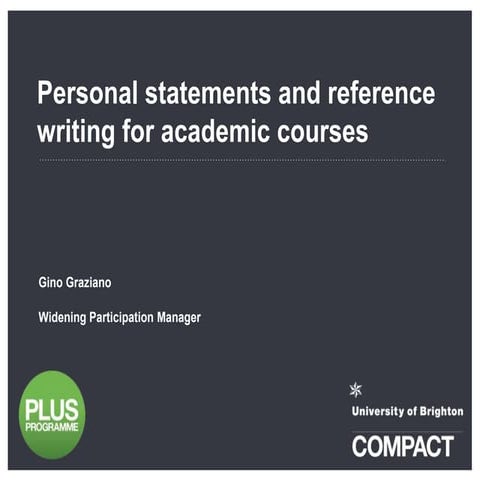 A Beginner's Guide to Writing a UCAS Reference | PPTX