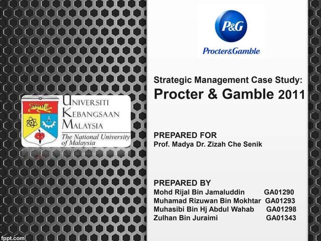 Marketing case study on procter & gamble (P&G) | PPTX