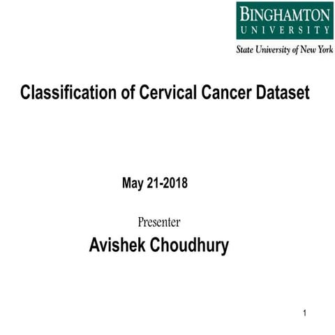 CLASSIFICATION OF CERVICAL CANCER DATASET | PPTX
