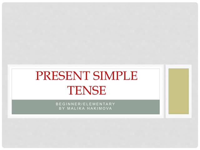 Simple present tense Grade 3 | PPTX