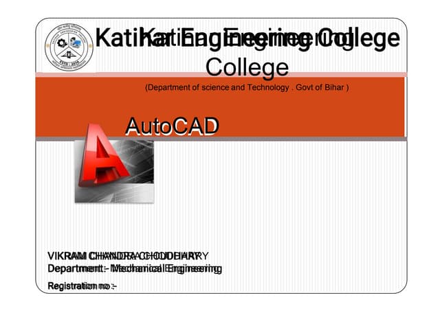 Presentation On Auto Cad | PPTX