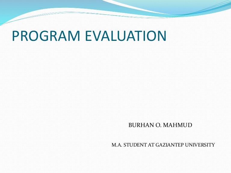 Program Evaluation