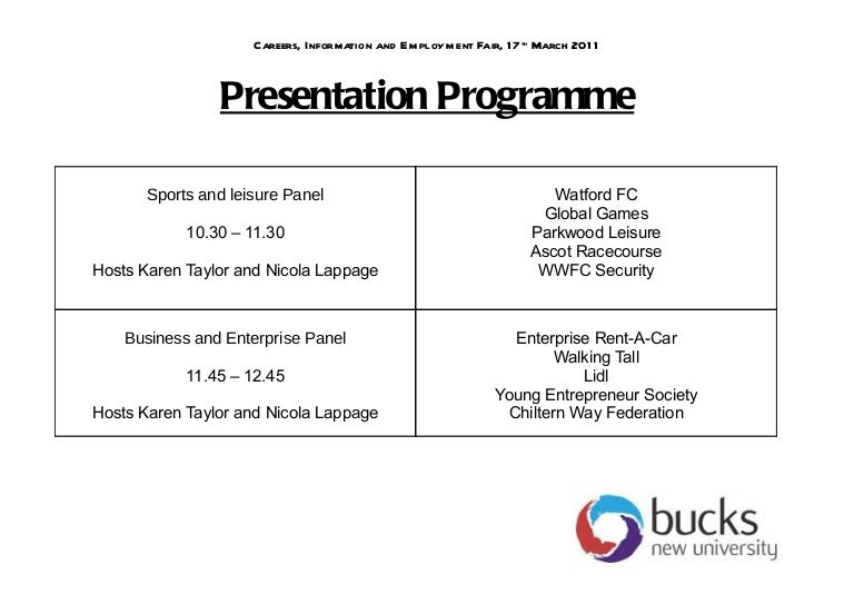 Presentation programme