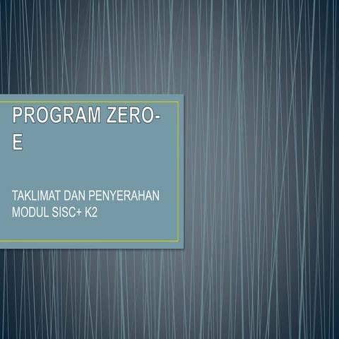 Presentation program zero e | PPTX