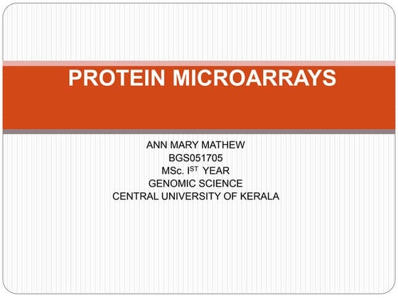 Protein micro array | PPTX