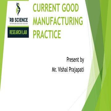 Current Good Manufacturing Practice | PPTX
