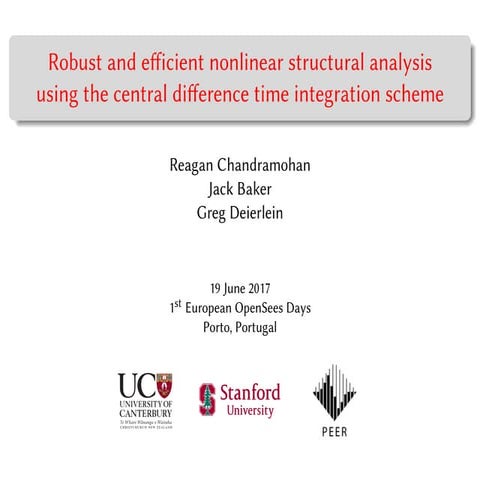 Robust And Efficient Nonlinear Structural Analysis Using The Central Difference Time Integration