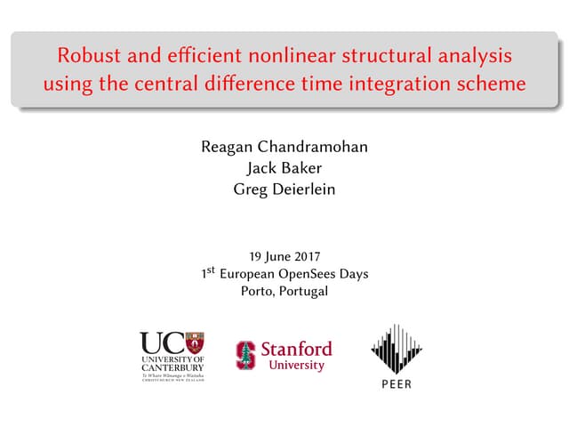 Robust And Efficient Nonlinear Structural Analysis Using The Central Difference Time Integration