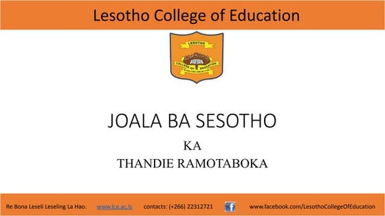 The leadership of Morena Moshoeshoe 1 and how he managed to build his ...