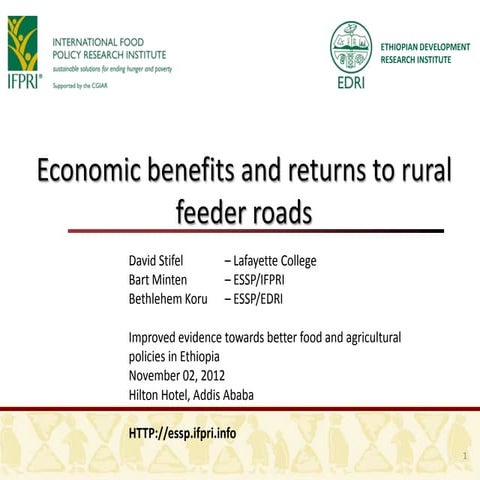 Economic Benefits and Returns to Rural Feeder Roads | PPTX