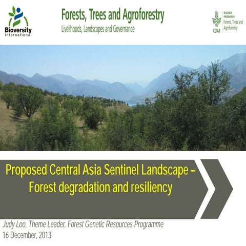 Proposed Central Asia Sentinel Landscape – Forest degradation and ...