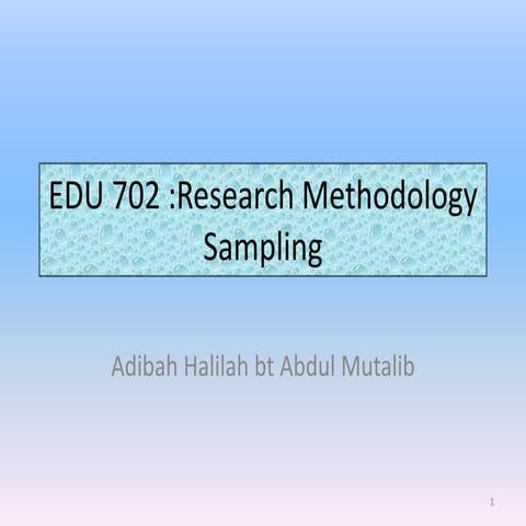 Presentation sampling | PPTX