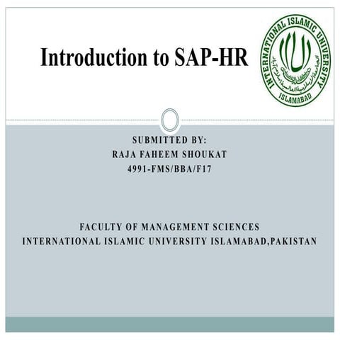 Introduction to SAP-HR | PPTX
