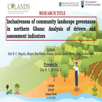 From conflict to collaboration through inclusive landscape governance ...