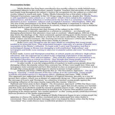 Presentation script. | DOC