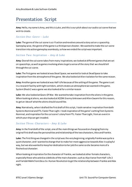 Presentation script | PDF