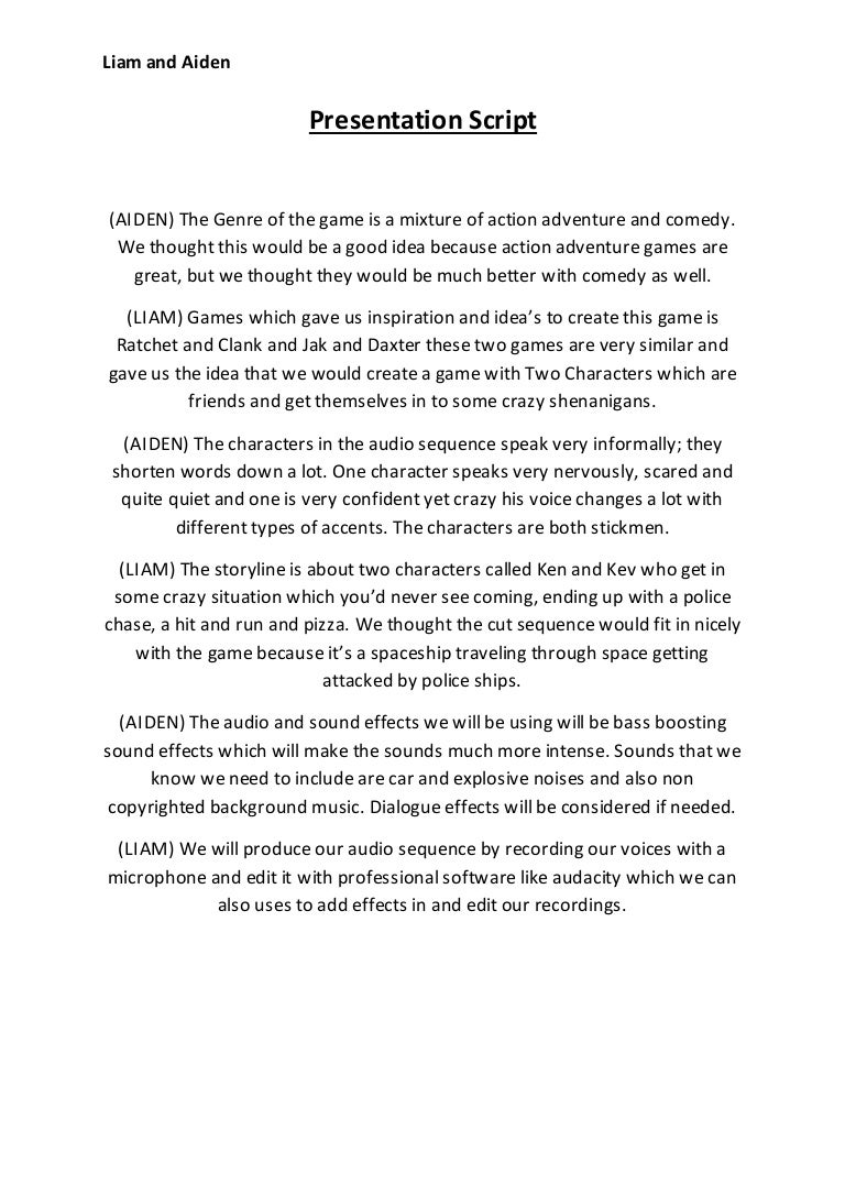 Presentation Script Presentation Script