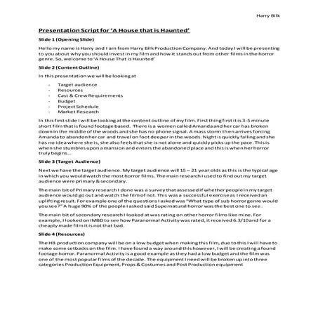 Script for Presentation | PDF