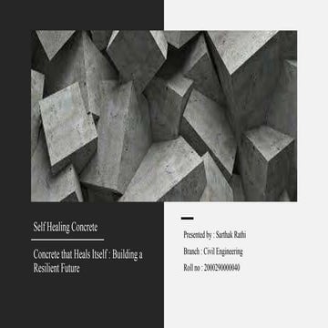 Presentation SHC.pptx on self healing concrete | PPTX