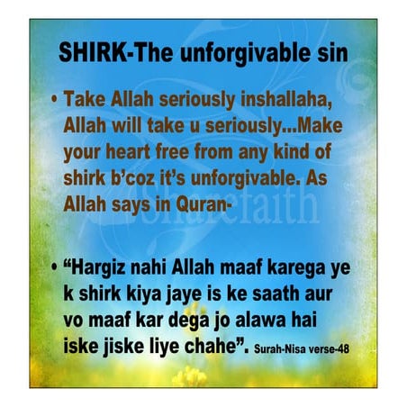 Presentation Shirk | PDF | Islam | Religion & Spirituality