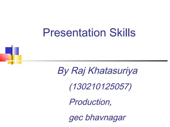 Presentation skills | PPT