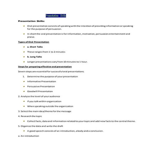 Presentation skills | PDF