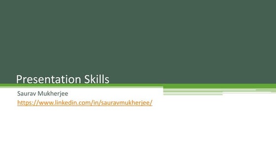 Presentation skills, Public speaking and body language | PPTX